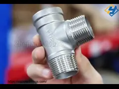 OEM Stainless Steel Wear-Resistant Female Thread NPT/BSPT Equal Long Type Pipe Fitting Tee