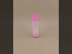 Small Smooth Clear Lip Balm Packaging with Pink Lid for Lipsticks