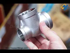 SS 304 316 Stainless Steel Screwed Pipe Fittings Female Thread Reducing Tee