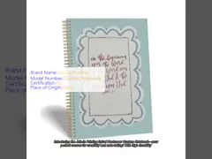 Standard Personalized Notebook with Customized Cover Option and Pastel Color Selection