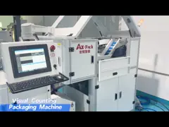 Máquina de embalagem para contagem visual de peças de plástico pequenas