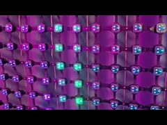 China Flexible Mesh LED Screen Waterproof P50 RGB LED Curtain Display IP67 PC Body for sale