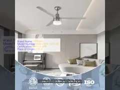 Unique 48 Inch 3 Iron Blade Powerful Decorative Lighting Ceiling Fan Bedroom Rotating Led Ceiling Fan With Light