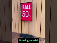 China Outdoor Metal Display Poster Stand Floor Standing Sign Holder With Watering for sale