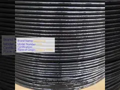 7x19 4mm-6mm Factory Supply Durable Black TPU Coated  Gym Cable /Gym Steel Wire Rope for Fitness Equipment