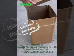 China 13 Gallon OD 37cm  Square Fiber Drum UN Rated Fiber Cover Fiber Board Drum for sale