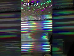 China Custom Sized Printable Pillar Of Light Metalized Holographic Plastic Film For Boxes Cards for sale