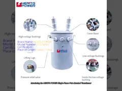 China Step Down Pole Mounted Single Phase Transformer Dual Voltage 15KVA To 167KVA for sale