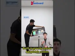 China Qtenboard 23.8 32 Inch Wireless Rollable Smart Touch Screen TV Portable Touch Screen Monitor TV With 9hr Battery for sale