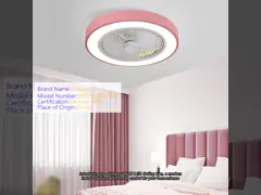 HFBH Led Ceiling Fan Modern Indoor Remote Control 3 Color Invisible Dimmable Ceiling Fan with Led Light