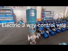 SONGO 3Way Flange Electric Control Valve  AC220V  Electric 3 Way Modulating Valve For Steam
