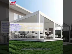 Garden Design 5x3m Motorized Retractable Louver Aluminum Pergola Smart Home Integration