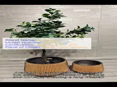 Unique golden - brown hue Flower Pots: Distinctive stripe patterns round fiber clay planter lightweight durable low-maintainence holiday Villa office decoration Rooftop Gardens landscaping project
