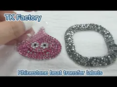 Custom Designed Heat Transfer Printing Label Sticker High Rhinestone Logo Ironing for T-shirts Hats