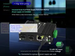 Industrial Ethernet Switch 2 Port 10/100/1000T To 2 Port 10/100/1000X SFP Fiber