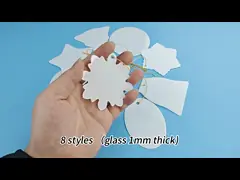 Blanks Clear Xmas Tree Hanging Ornament Decorations Glass Sublimation Christmas Ornaments