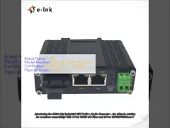 Mini Industrial 1-Port 1000X to 2-Port 10/100/1000Base-T 60W PoE++ Media Converter
