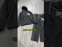 China Custom Windbreaker Hoodie Jacket In Nylon Fabric With Screen Print Logo And Reflective Rhinestone Patches for sale