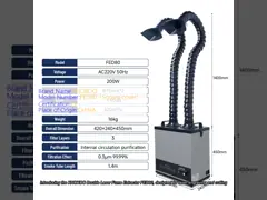 China Double Laser Fume Extractor 200W For Laser Engraving Laser Cutter for sale