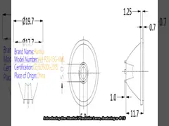 PC/PMMA Material Φ19.7mm Size Precision Dimensions High Transmittance Single Lens For Brighten