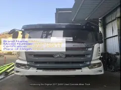 China Original 2020 SANY Used Concrete Mixer Truck 8 Cubic Meters Old Cement Truck for sale