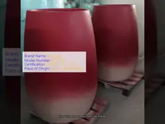 red-gradient design tapered cylindrical fiber clay planter lightweight durable low-maintainence flower pot holiday Villa office decoration garden landscaping project