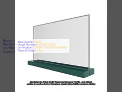 Pantalla OLED transparente de 30 pulgadas, modelo de empalme integrado, tamaño personalizable, bajo consumo