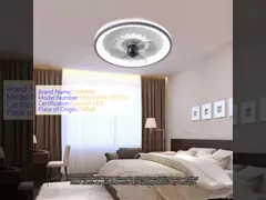 Dimmable Living Room Remote Control Three-color LED Electric Fan Silent Round Ceiling Lamp Smart Ceiling Fans with Light