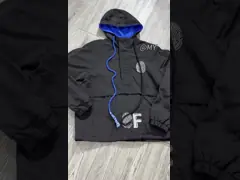 Custom Embroidery logo Hidden Zipper Men Outdoor Winter Nylon Jacket Windbreaker Warm Boxy Puff Jack