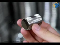China Stainless Steel Male Threaded Barrel Nipple 316 304 BSPT NPT for sale