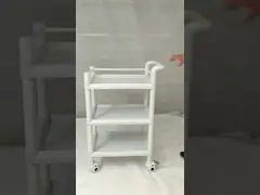 China Modular 3-Shelf Medical Trolley with Safety Rails Easy Assembly Plastic Cart for sale