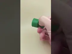 Green Plastic Smooth Cap with Button for Cosmetic Bottles