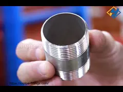 China Plumbing Materials Stainless Steel Long Barrel Nipple Union Type Male SS Double Pipe Nipples for sale