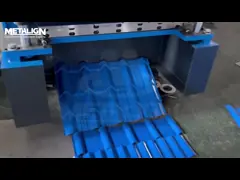 China Three Profile Metal Roofing Roll Forming Machine Line With Hydraulic Cutter for sale