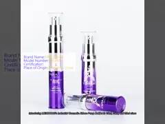 Bouteille de pompe sans air de 15 ml, 20 ml et 30 ml pour produits cosmétiques industriels avec sérigraphie et produits UV