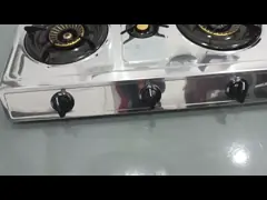 China Portable 3 Burner Stainless Steel Tabletop Gas Stove with Windproof Cover for Kitchen and Outdoor Cooking for sale