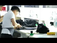 yoga and fitness apparel Seam-stitching workshop display