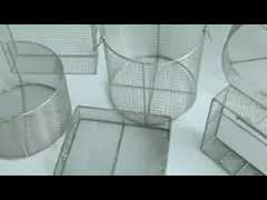 Baskets Bin Retail 25X25 Base Round 2x4  Manufacturer Customized 304 Stainless Steel Wire Mesh Baske