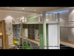 Beston Metal Bunk Bed with Ladder Double Layers Dormitory School Use Stable Frame Bunk Bed