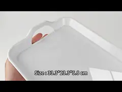 China Customizable Printable White Plastic Blanks Desk Dinnerware Trays With Handles Rectangle Sublimation Serving Tray for sale