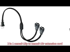 NEMA 1-15P bis 1-15R 2-Spitzen-Verlängerungskabel 110V-250V Kupfer-PVC