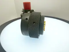 China Secure and Durable Circular Electrical Connector -55C To 125C for Industrial Applications,Y50EX-1404TK02L  ,Y50EX Series Plug with Straight Cable Clamp,Olive Drab Anodized for sale