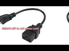 China NEMA 5-15P to IEC C19 Power Cable 250V 10A Male to Female for sale