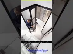 Interior sliding door with two designs in one door