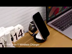 Cina ESSAGER OJD-102 Serie 3 in 1 Stand di ricarica Pad di ricarica wireless USB C in vendita