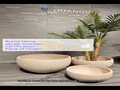 Cina stile rustico naturale beige chiaro a strisce a strati effetto rotondo piantatore in fibra di argilla leggero resistente a bassa manutenzione vaso da fiore vacanza decorazione ufficio villa Progetto di paesaggistica giardini sul tetto in vendita