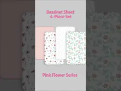 China Standard Bassinet Crib Sheet 33×20×4 Inch - Soft Polyester Fabric with Elastic Bands for Secure Fit for sale