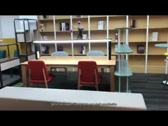 BESTON Modern Wood Library Table and Chair Set with Light