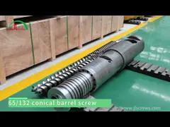China High-Performance Conical Twin Screw and Barrel with Nitriding Depth 0.5-0.8mm, Surface Roughness Ra 0.4μm, and Water Cooling for PVC Pipe Extrusion for sale