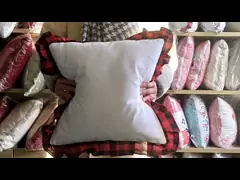 China Sublimation Pillow Covers Blanks Heat Transfer Printed Plaid With Ruffled Lace for sale